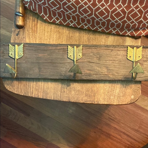 Wall Decor | Rustic Arrow Wall Hook In Brown And Gold | Poshmark